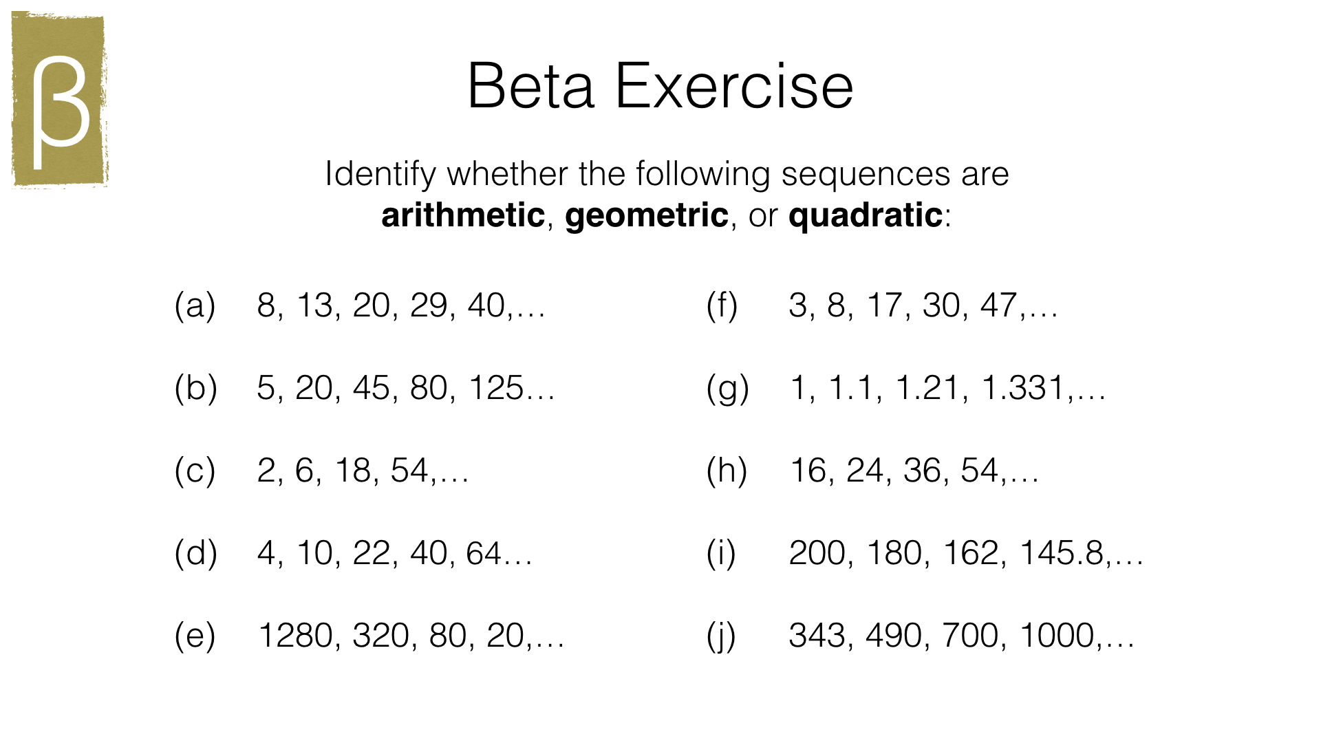 Simple Geometric And Arithmetic Sequences Worksheets Futurebasta