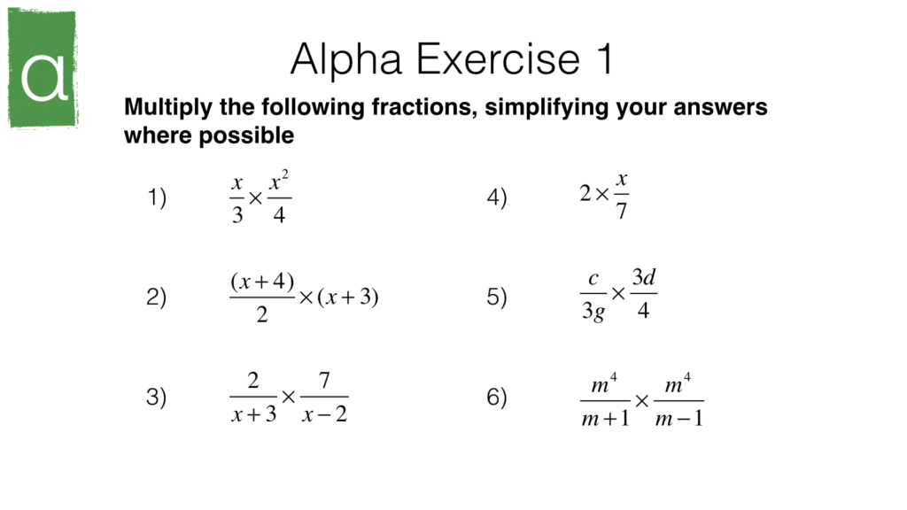 A4f – Simplifying, multiplying and dividing algebraic fractions ...