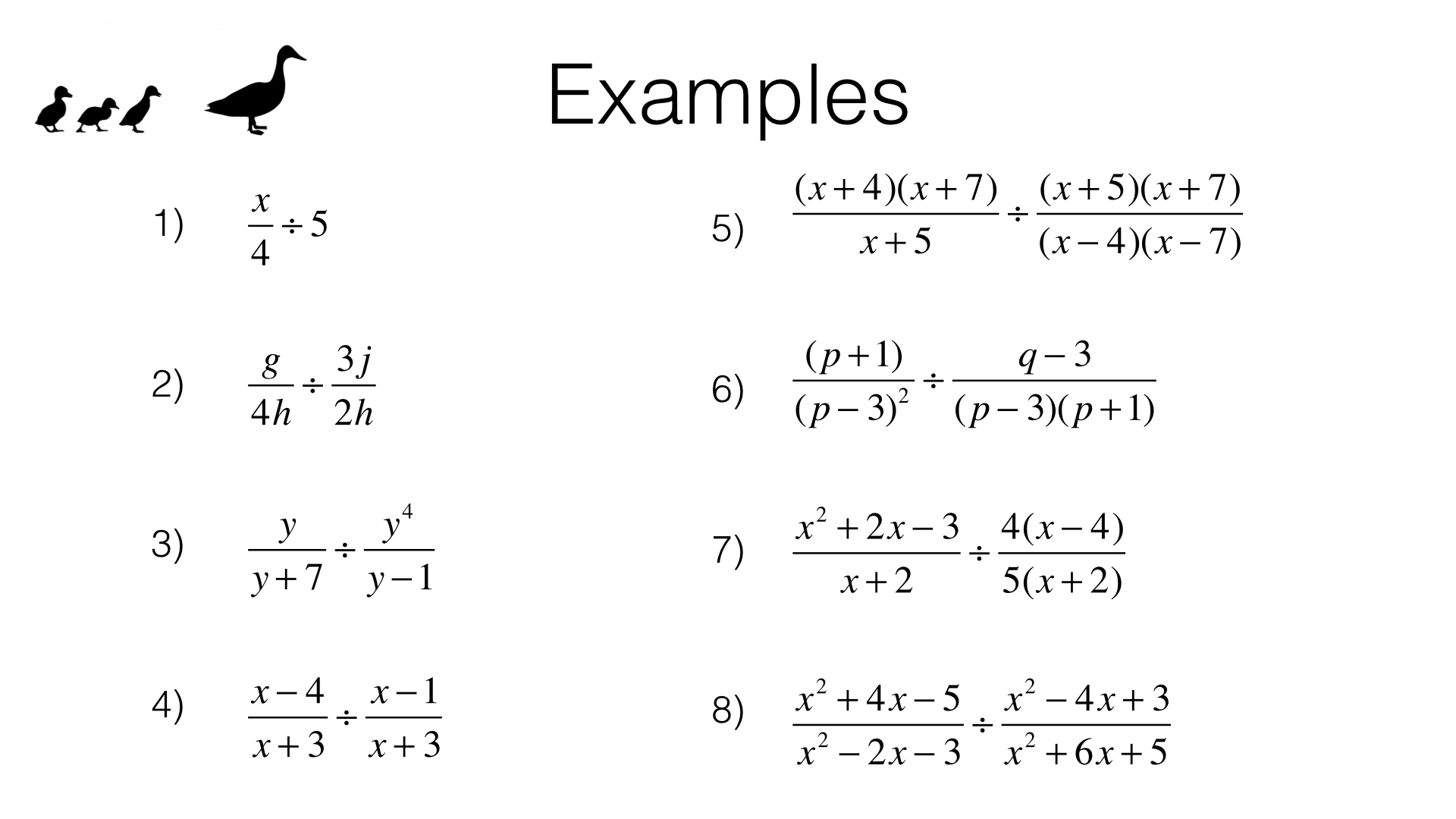 Simplifying Algebraic Fractions Worksheet